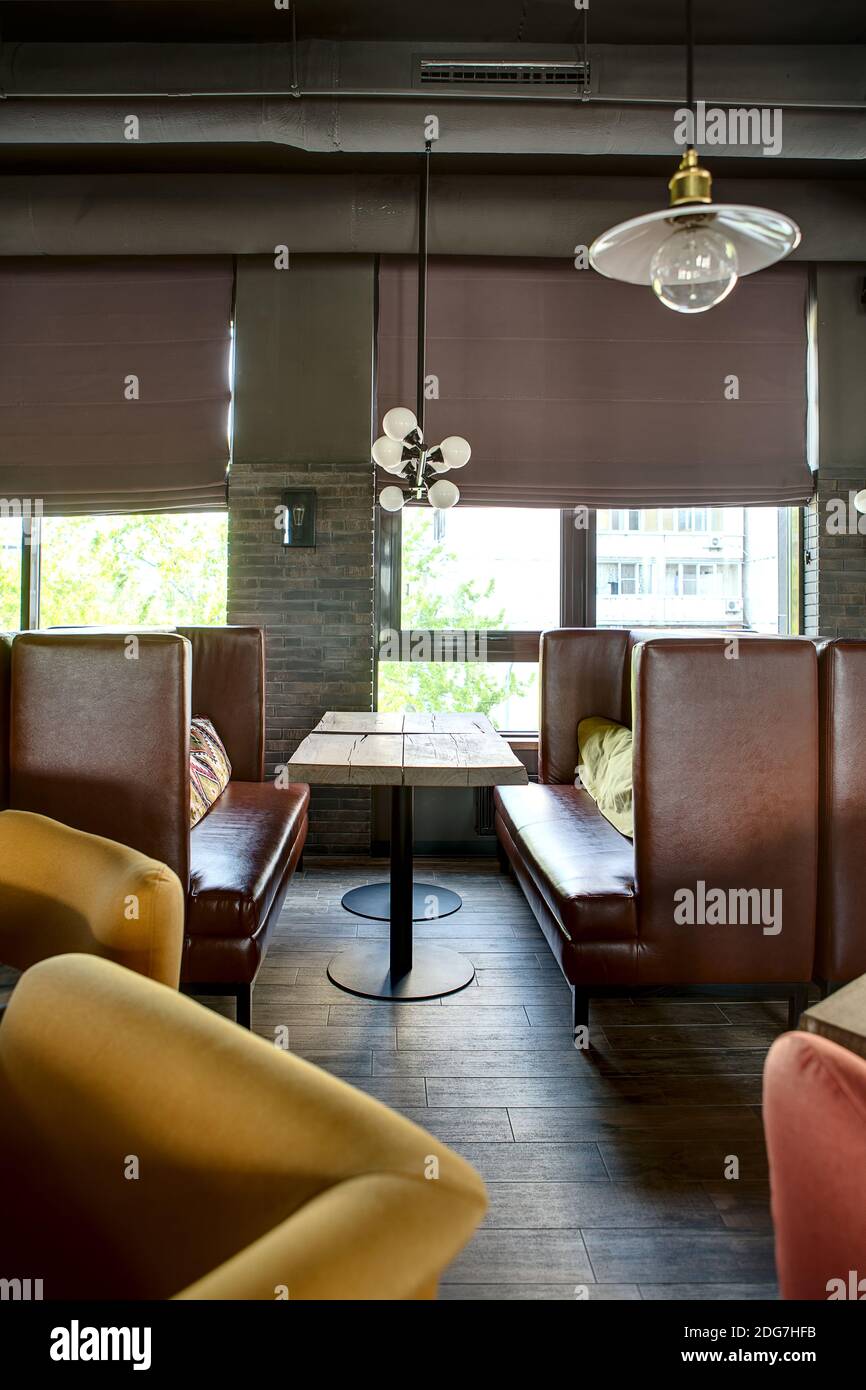 Restaurant in a loft style Stock Photo - Alamy