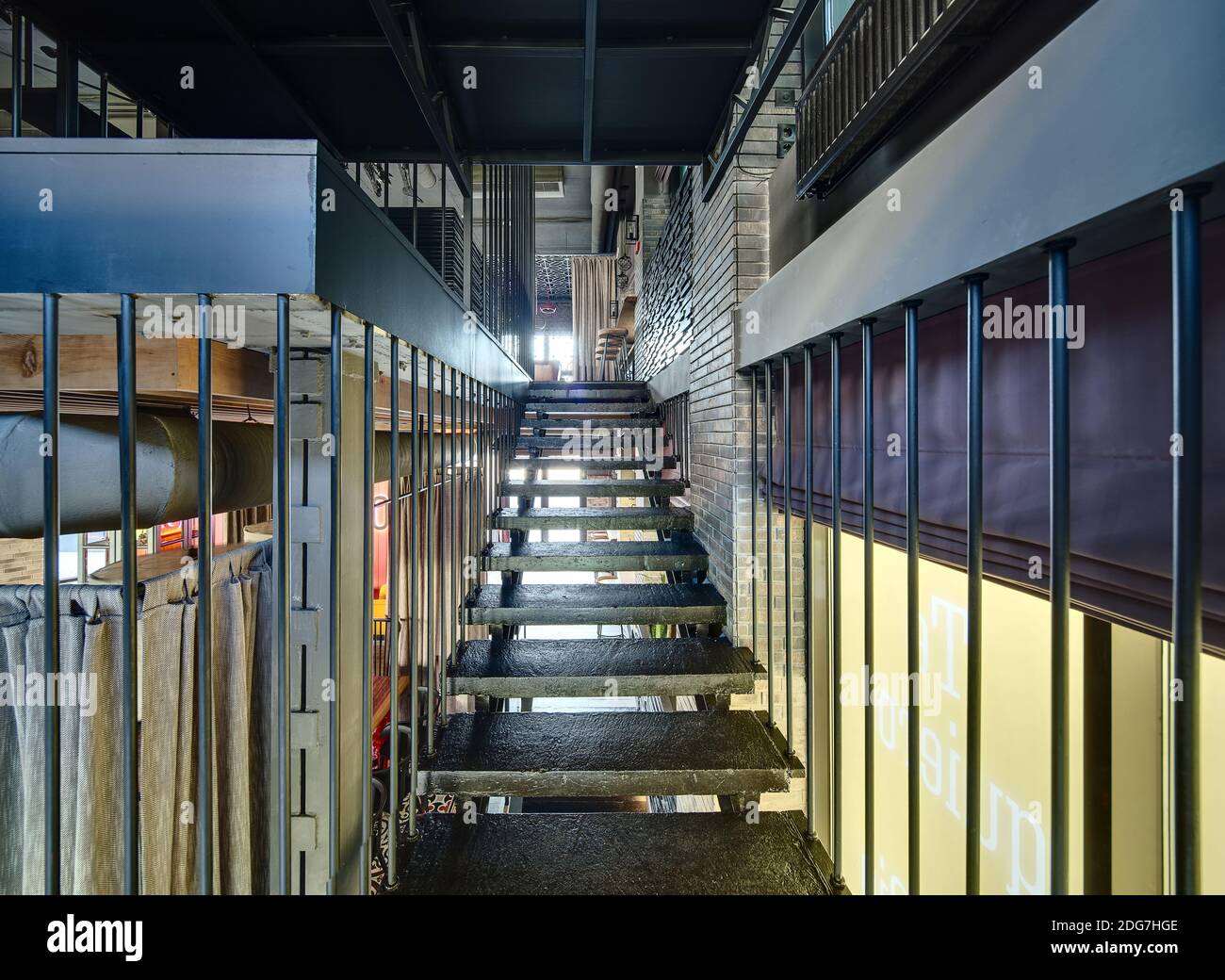 Stair in restaurant Stock Photo - Alamy