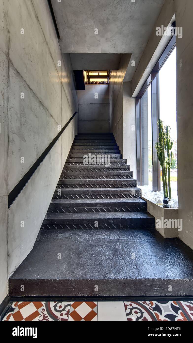 Stair in restaurant Stock Photo - Alamy