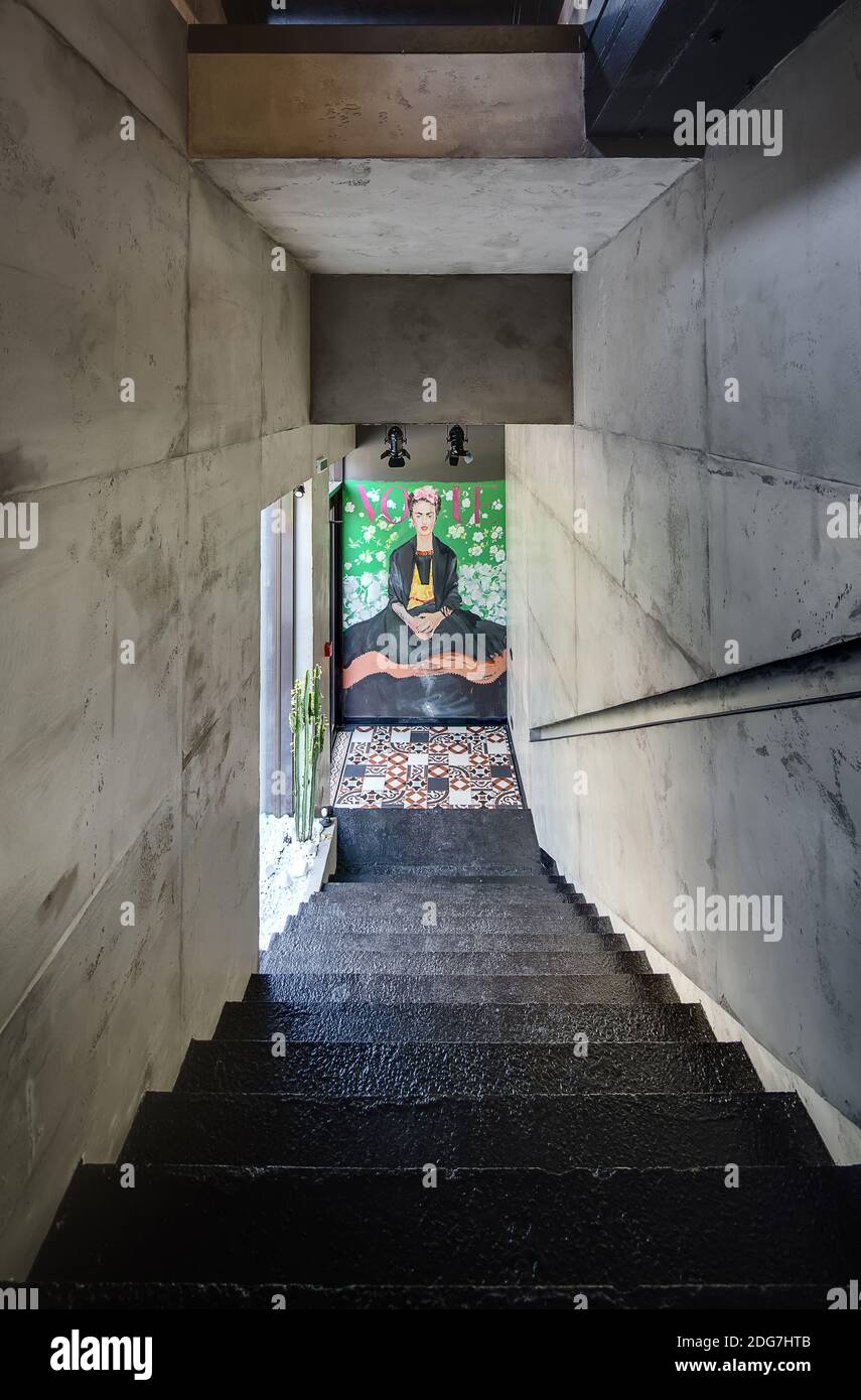 Stair in restaurant Stock Photo - Alamy