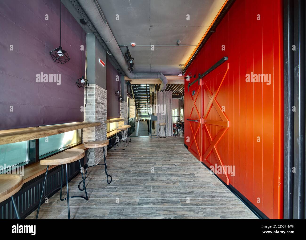 Restaurant in a loft style Stock Photo - Alamy