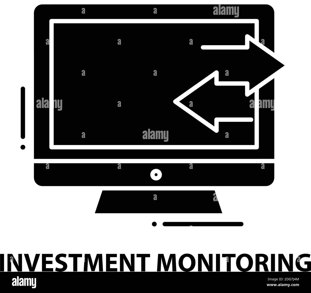 investment monitoring icon, black vector sign with editable strokes ...