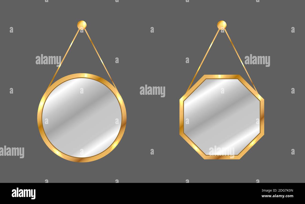 Golden mirrors Stock Vector Images - Alamy