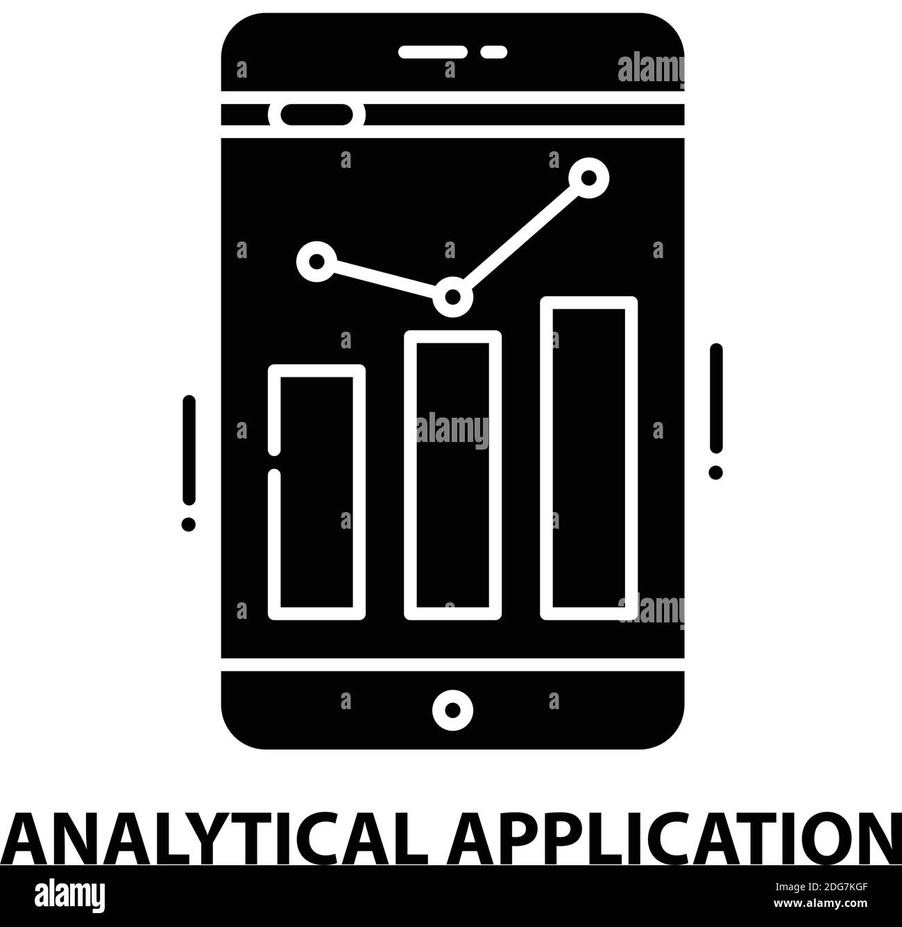 analytical application icon, black vector sign with editable strokes ...