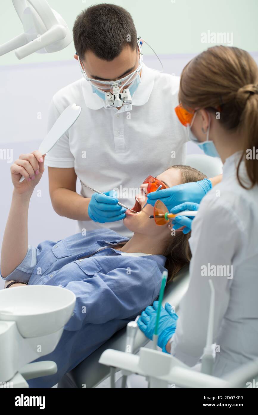 Girl in dentistry Stock Photo - Alamy
