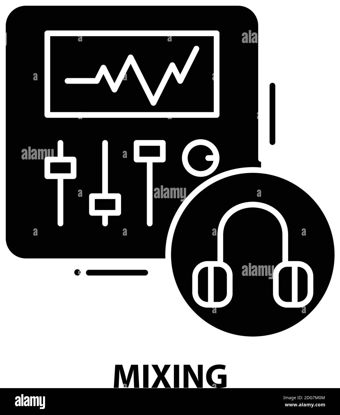 mixing icon, black vector sign with editable strokes, concept symbol ...
