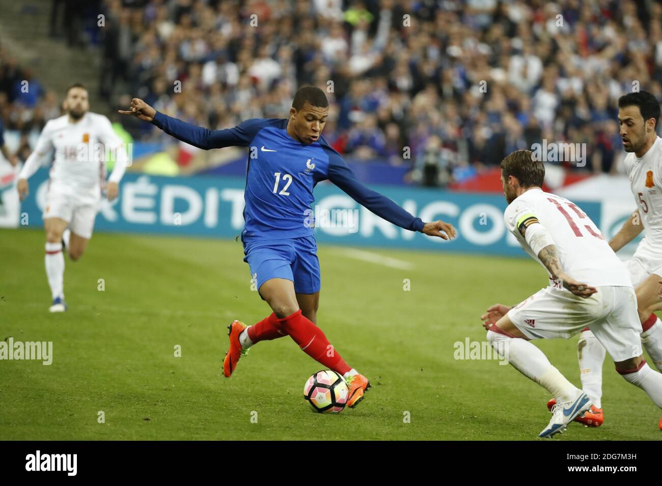 France's Kylian Mbappe during the friendly soccer match, France v Spain ...