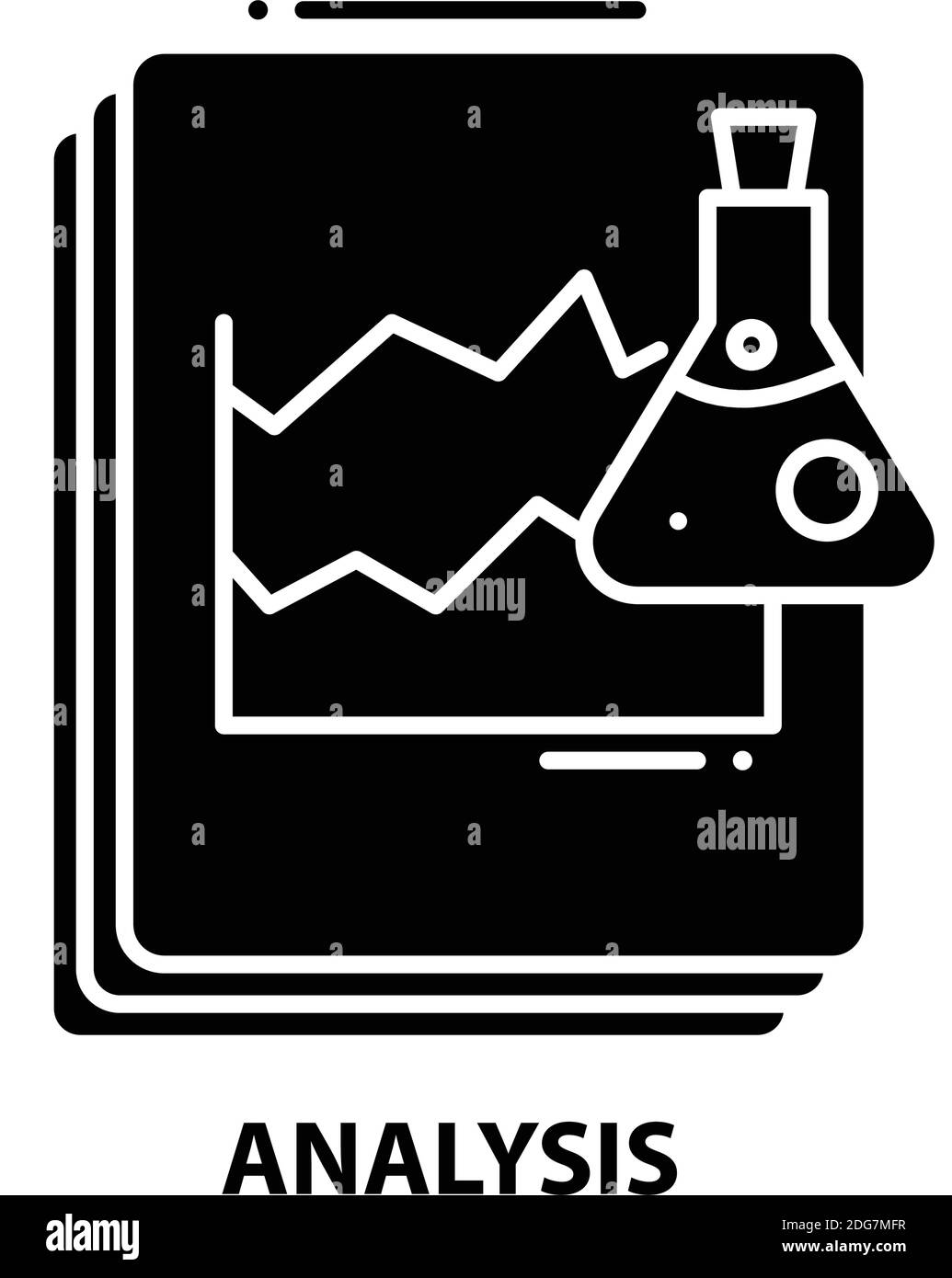 analysis symbol icon, black vector sign with editable strokes, concept ...