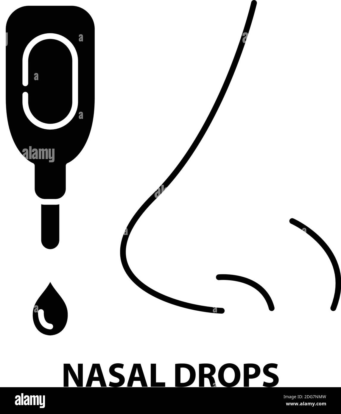 nasal drops icon, black vector sign with editable strokes, concept ...