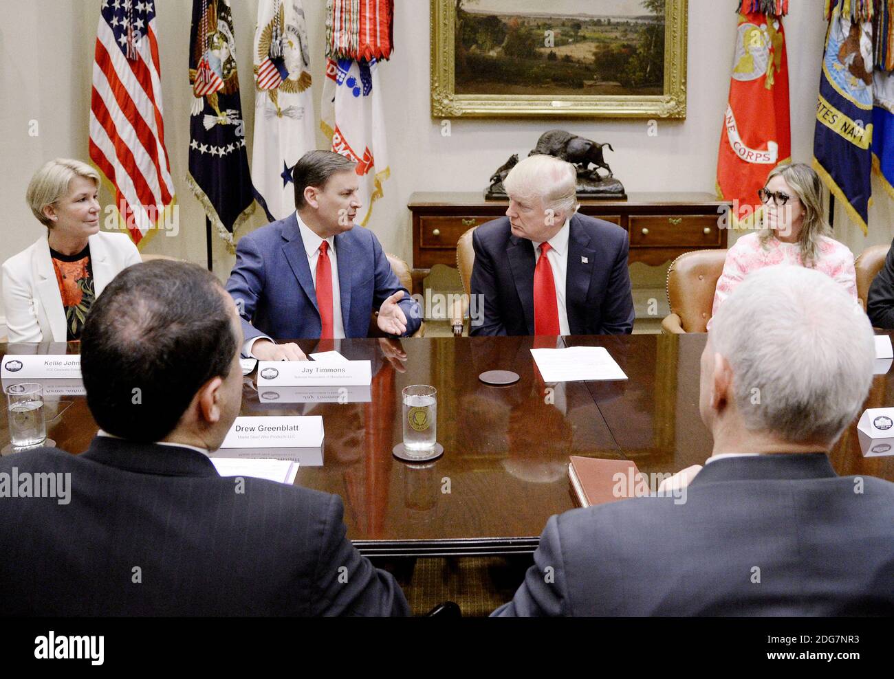 Jay Timmons from the National Association of Manufacturers speaks as ...