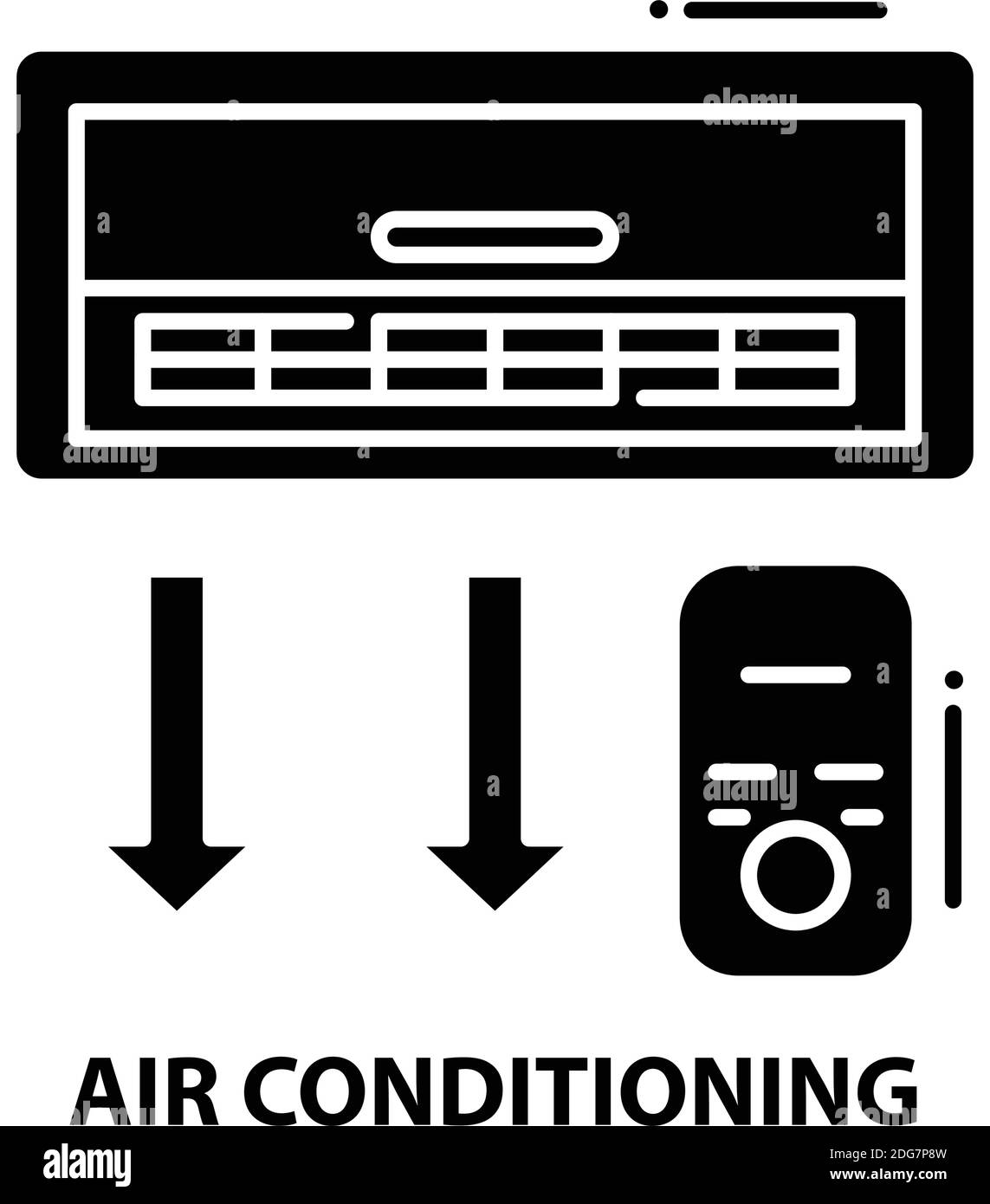 air conditioning icon, black vector sign with editable strokes, concept ...