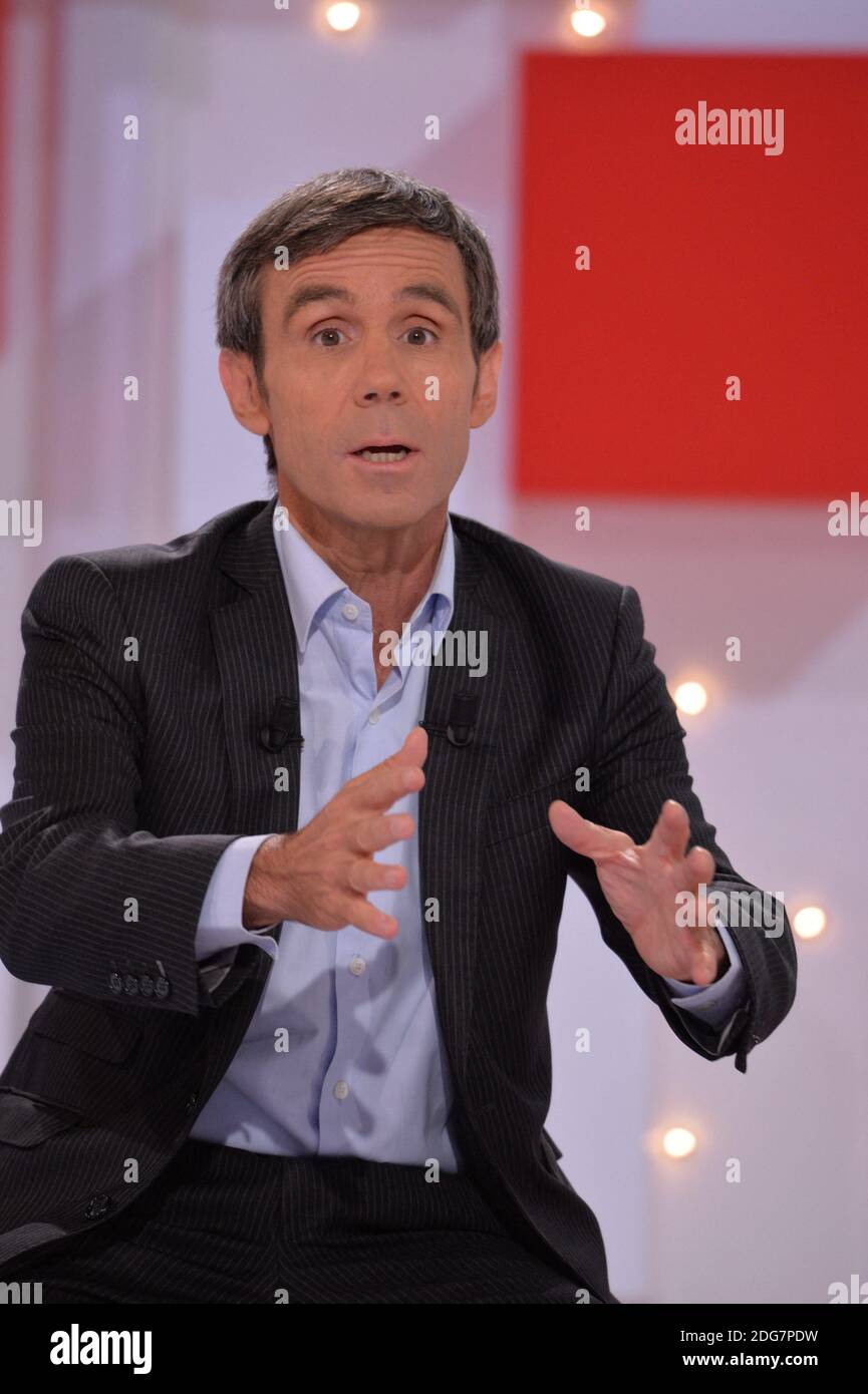 David Pujadas at the taping of the TV show Vivement Dimanche on March ...
