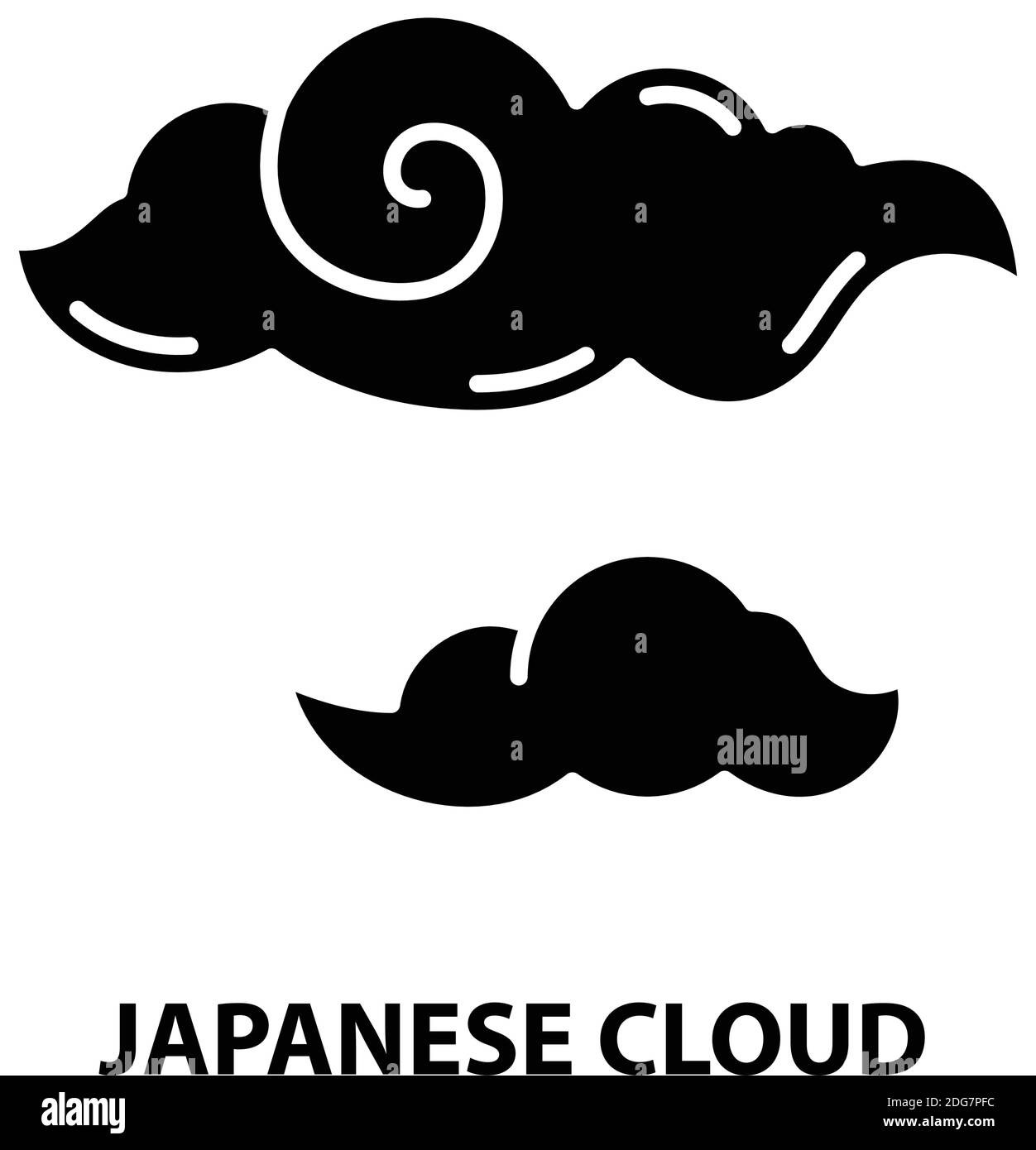 japanese cloud icon, black vector sign with editable strokes, concept ...