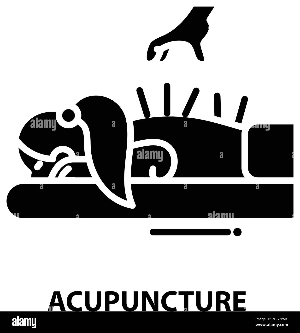 acupuncture icon, black vector sign with editable strokes, concept ...