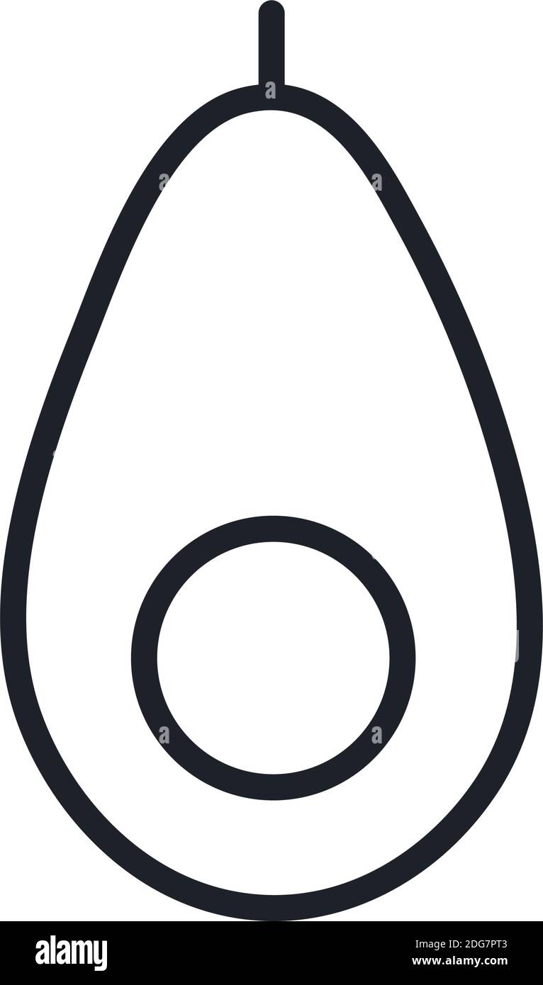 Avocado icon. Thin line. Modern minimalistic design. Vector linear icon ...