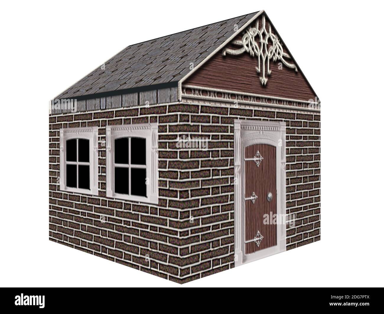 Brick house - 3d render Stock Photo - Alamy