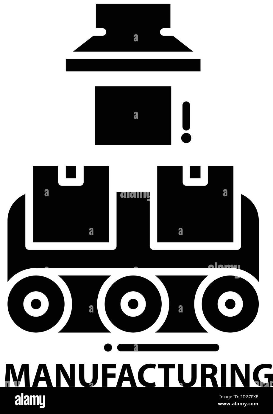 manufacturing icon, black vector sign with editable strokes, concept ...