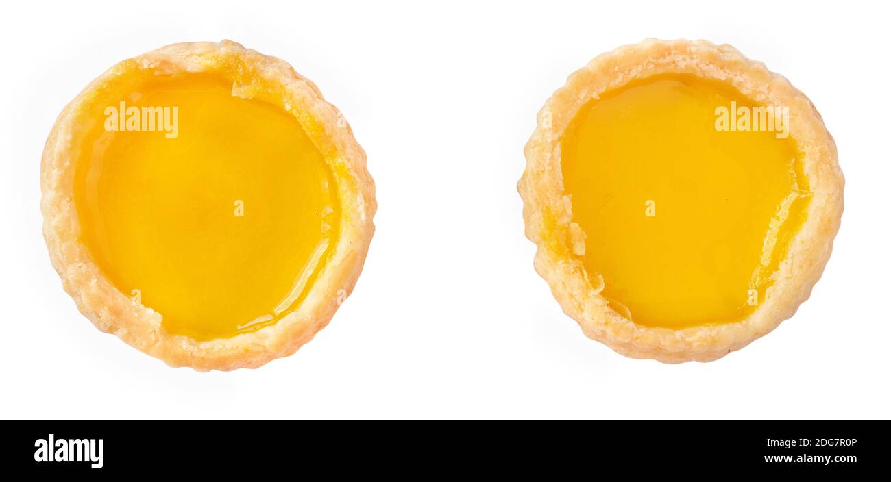 isolated Hong Kong style egg tars on white with clipping mask Stock ...