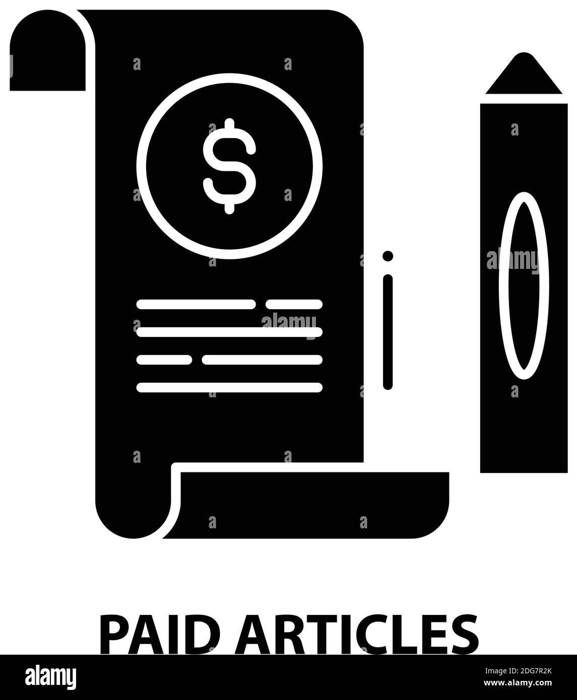 paid articles icon, black vector sign with editable strokes, concept ...