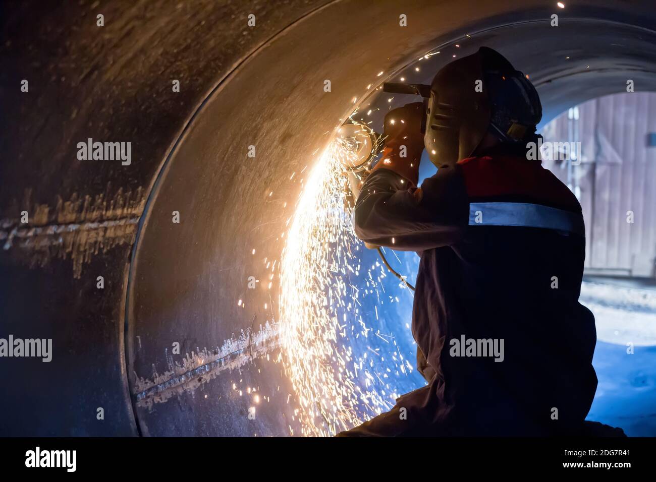 Welder carries out welding metal hi-res stock photography and images ...