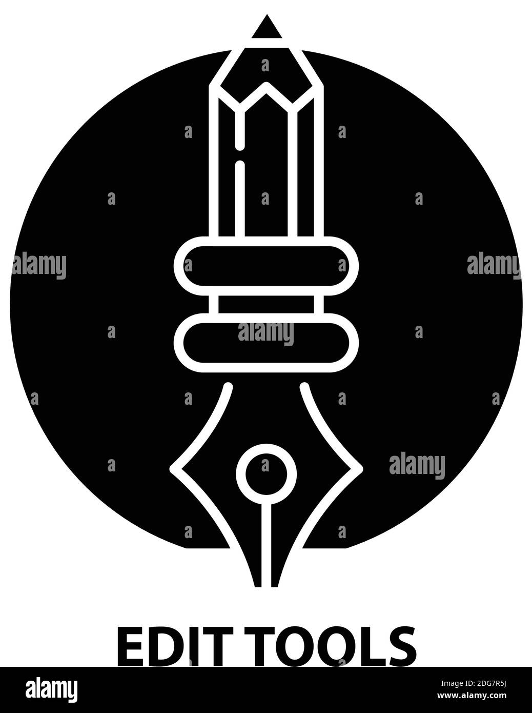 edit tools icon, black vector sign with editable strokes, concept ...