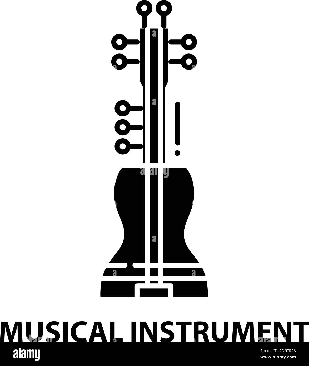 musical instrument icon, black vector sign with editable strokes ...