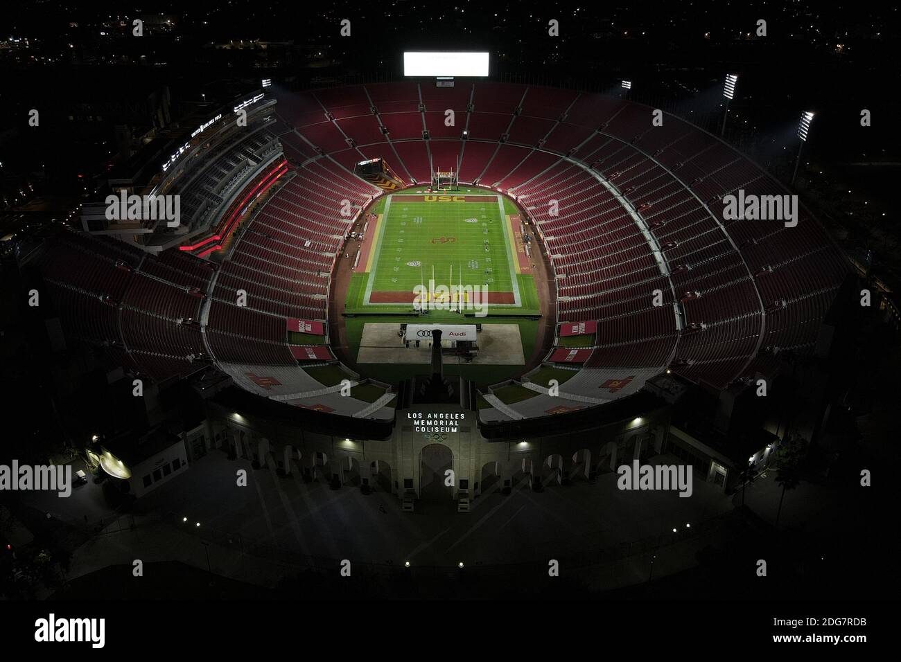 General overall view of the Los Angeles Memorial Coliseum after an NCAA ...
