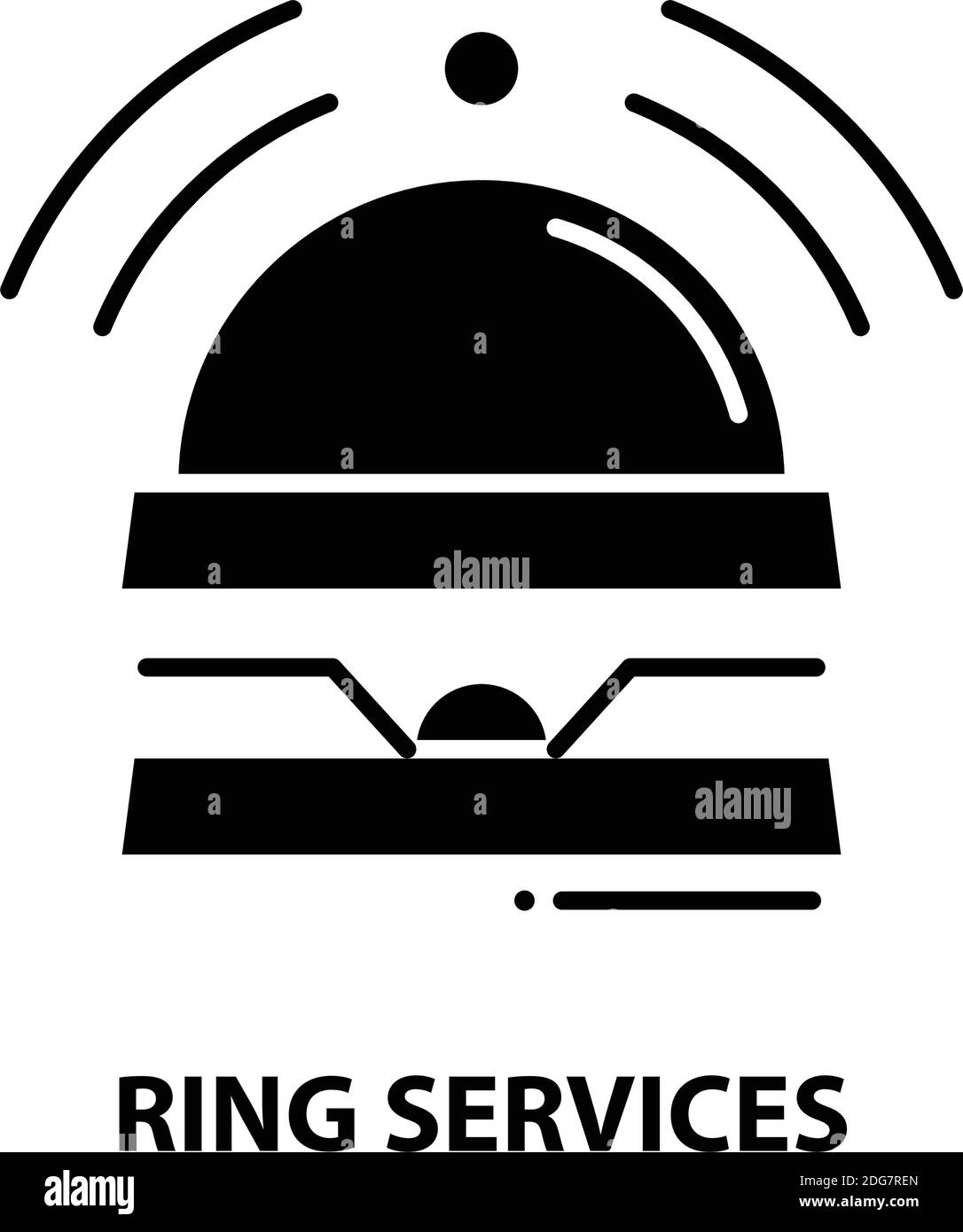 ring services icon, black vector sign with editable strokes, concept ...