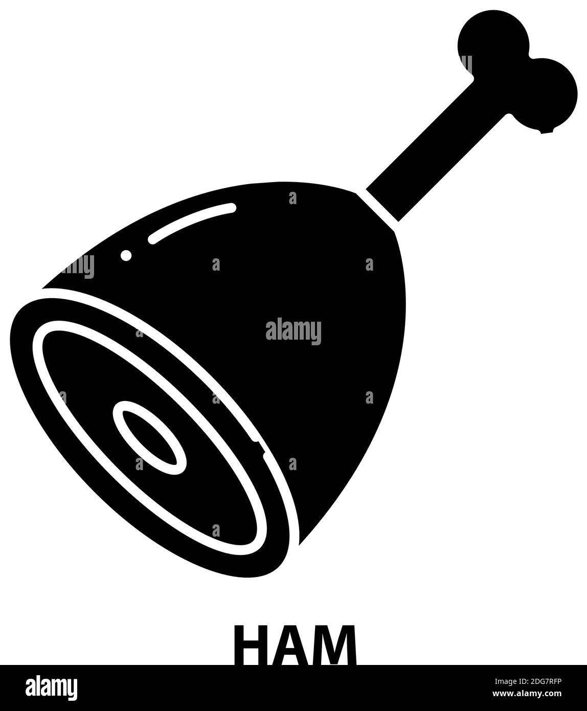 ham symbol icon, black vector sign with editable strokes, concept ...