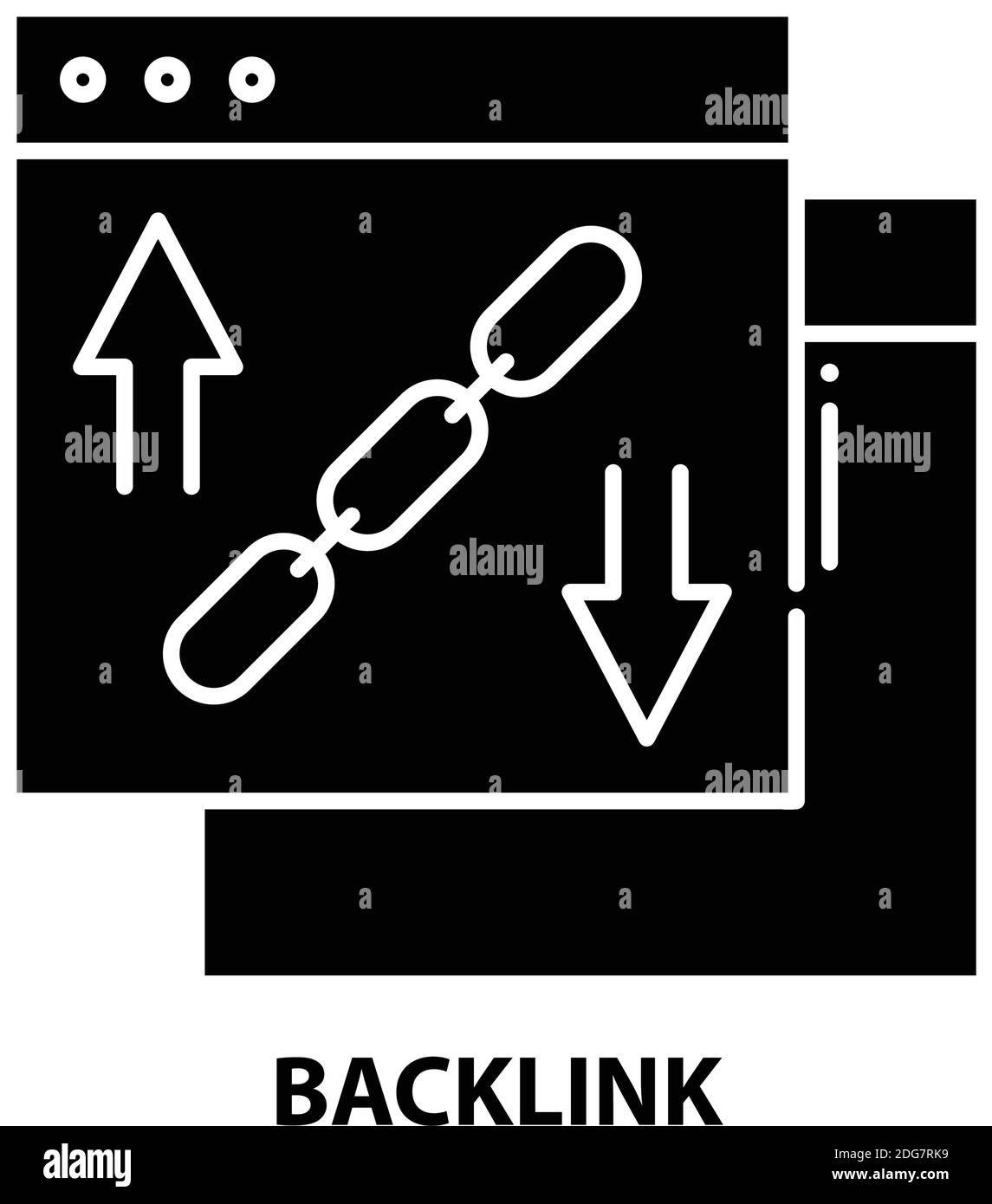 backlink icon, black vector sign with editable strokes, concept ...