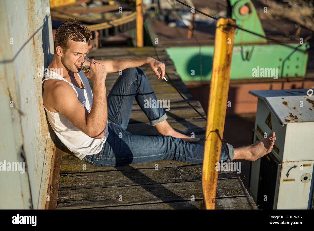 Stylish smoker outdoors Stock Photo - Alamy