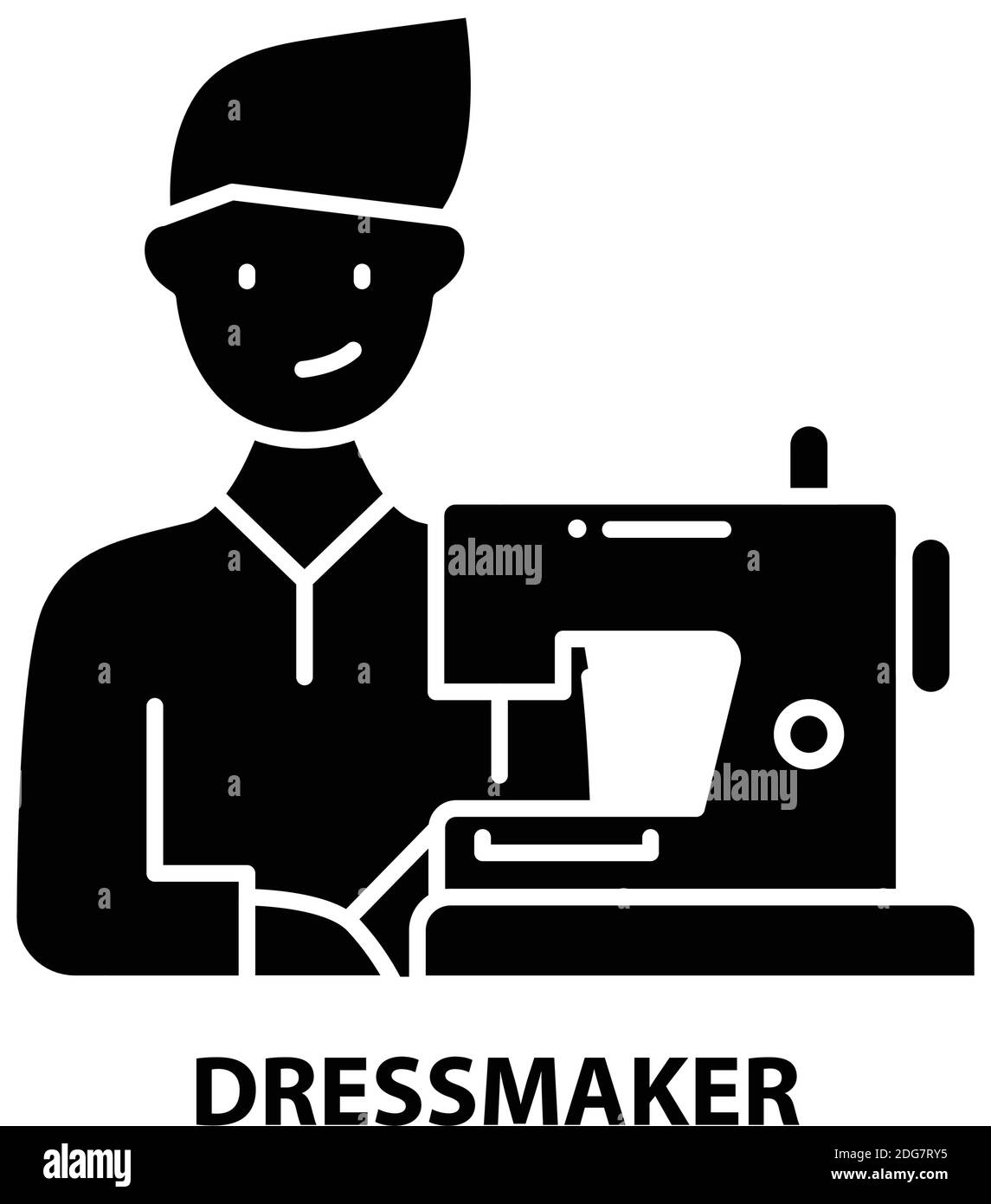 dressmaker icon, black vector sign with editable strokes, concept ...