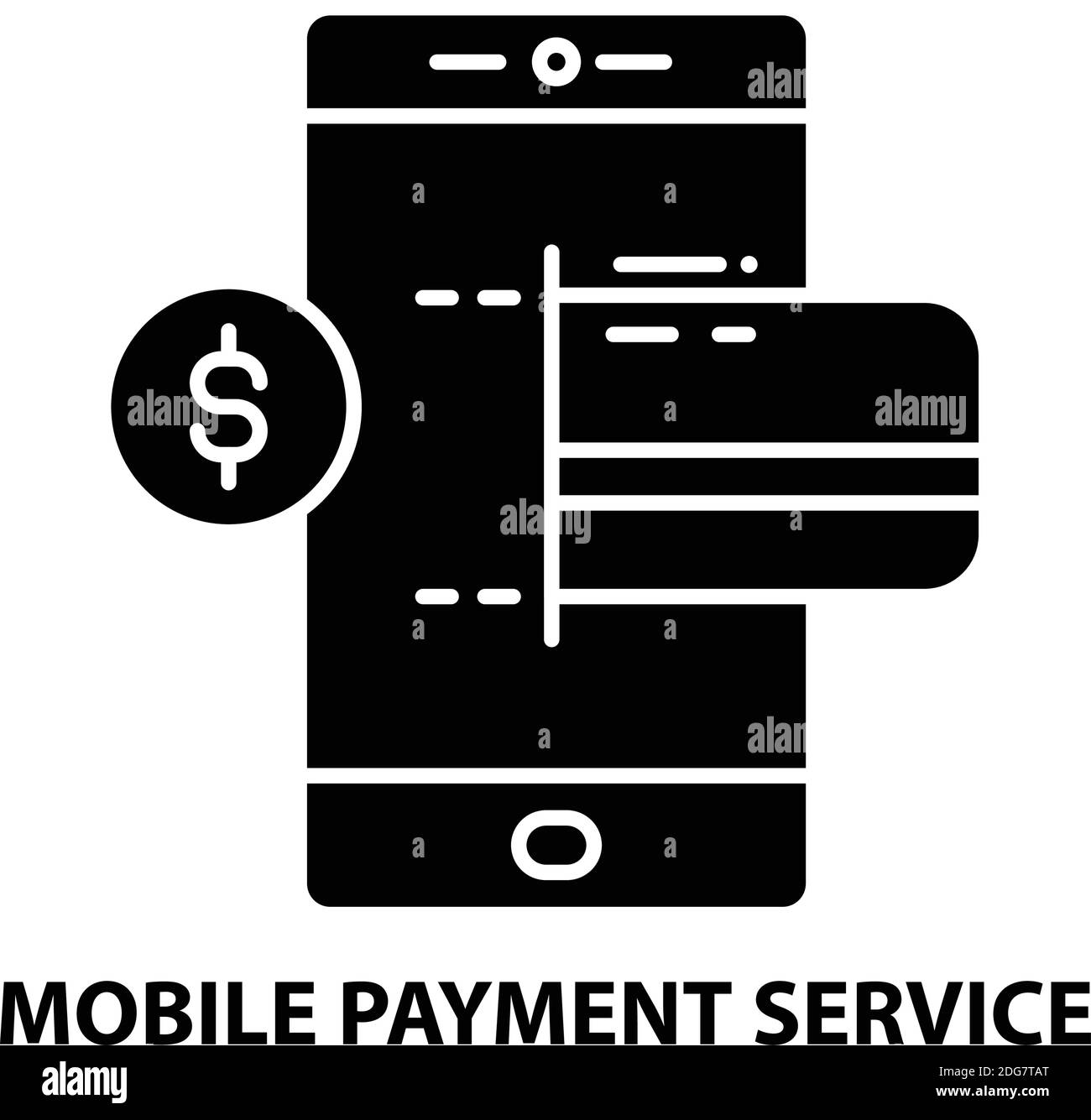 mobile payment service icon, black vector sign with editable strokes ...