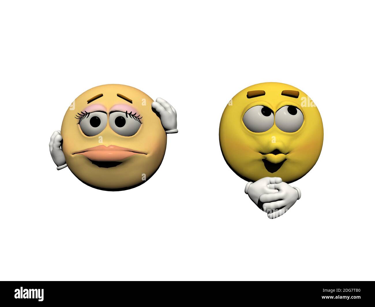 Emoticon woman and man - 3d render Stock Photo - Alamy