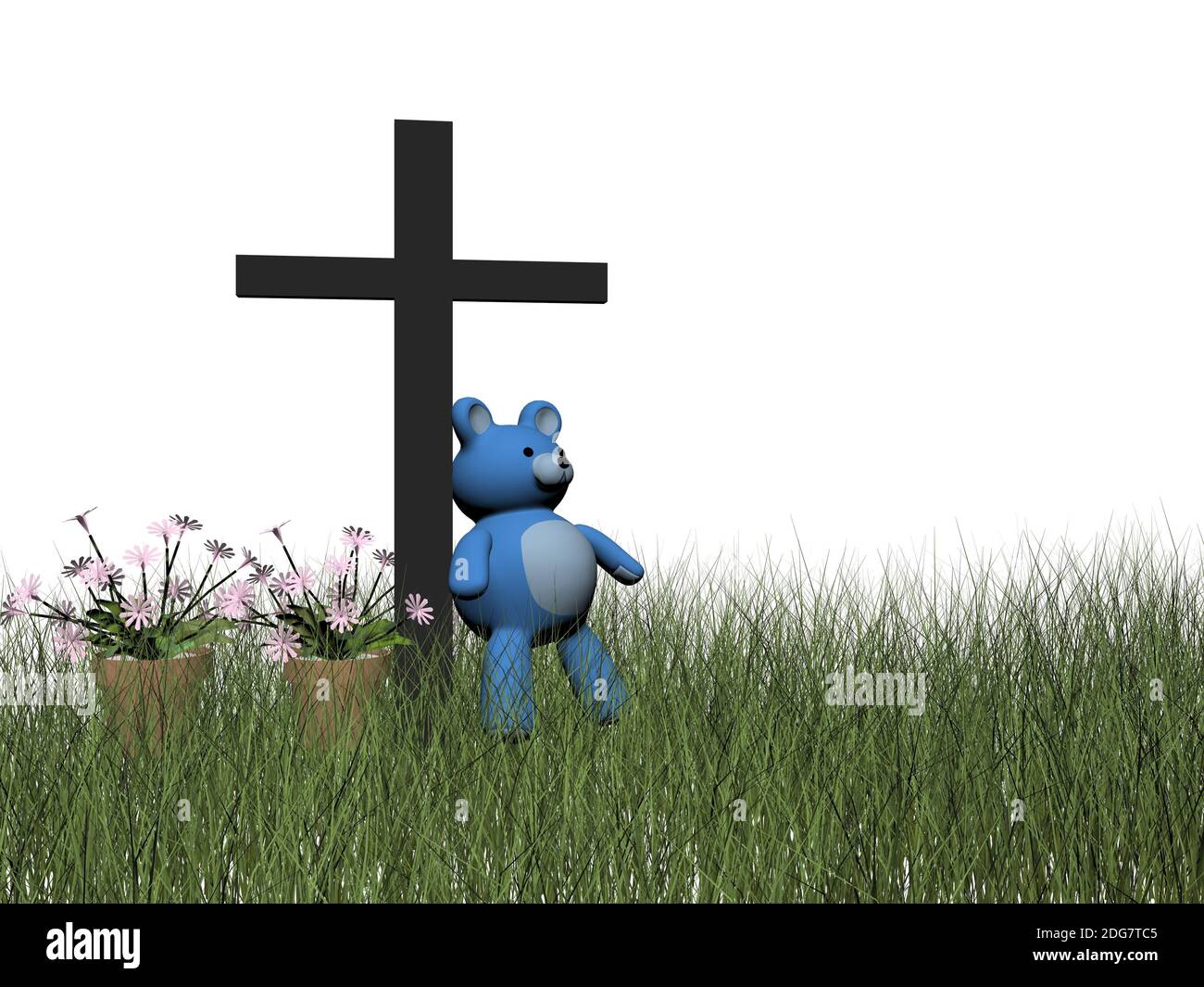 Death of a little boy - 3d render Stock Photo - Alamy