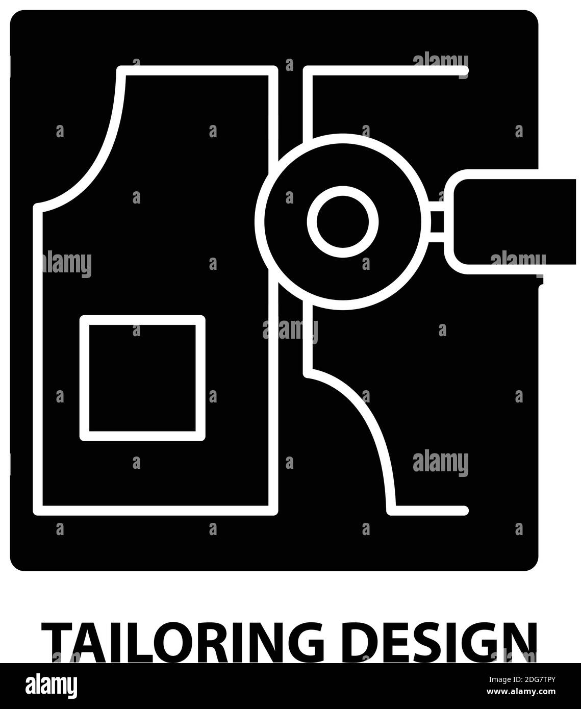 tailoring design icon, black vector sign with editable strokes, concept ...