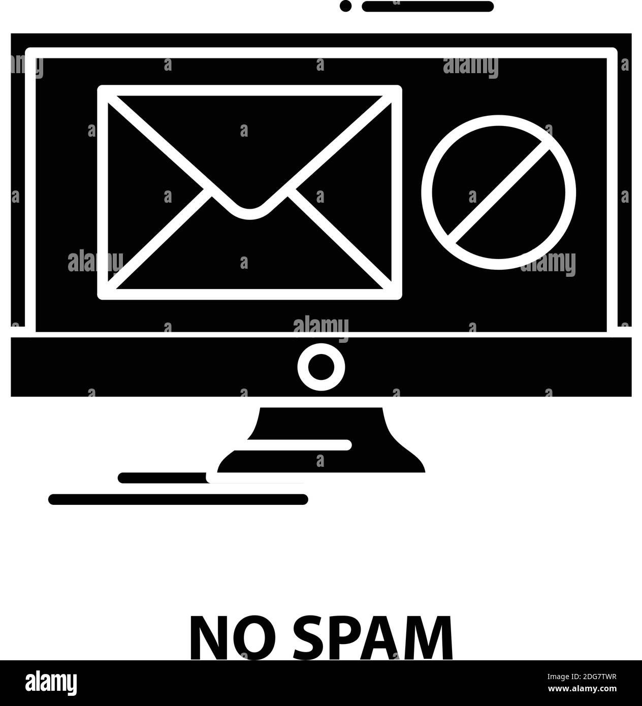 no spam icon, black vector sign with editable strokes, concept ...