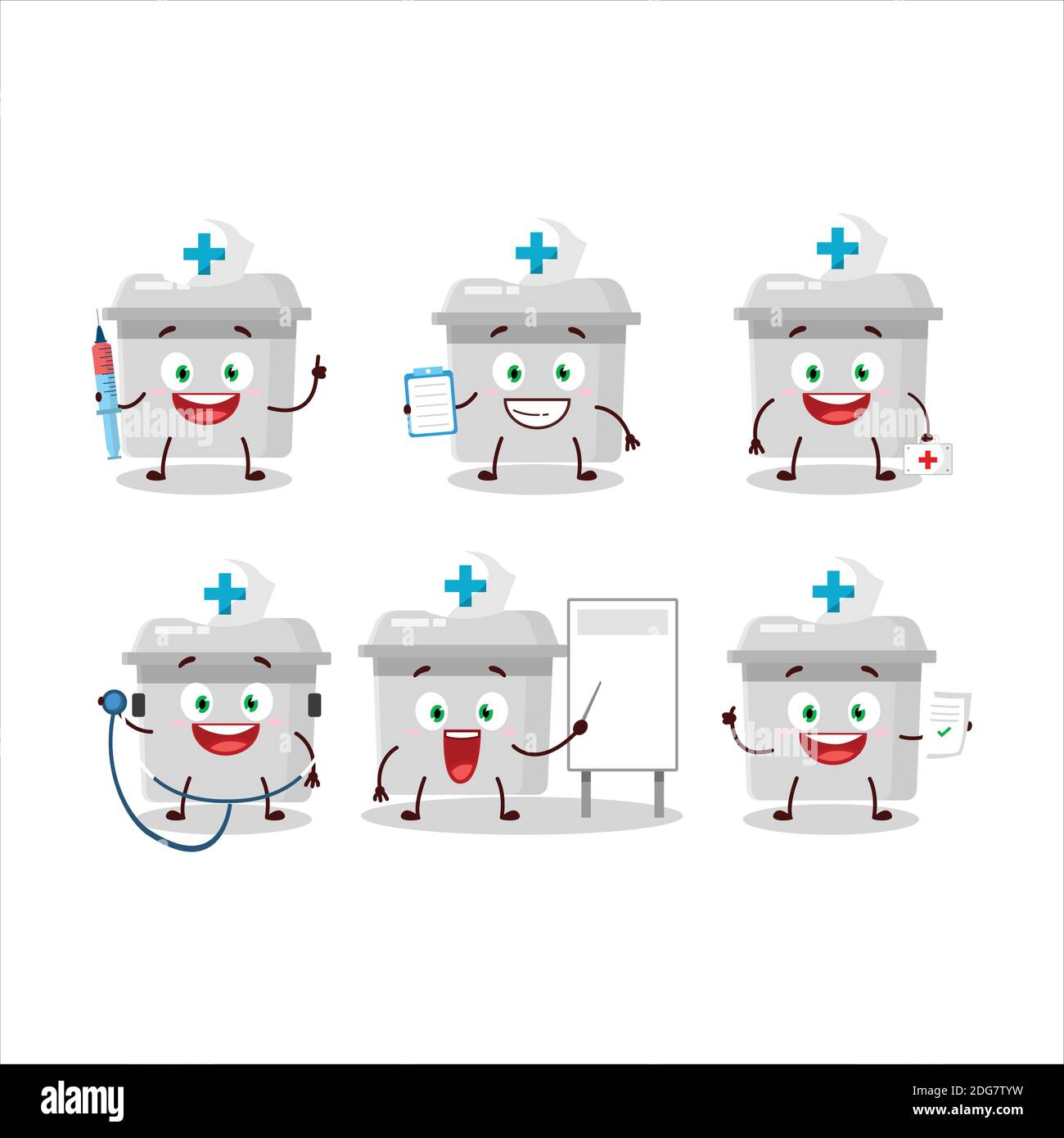 Doctor profession emoticon with french oven cartoon character. Vector ...