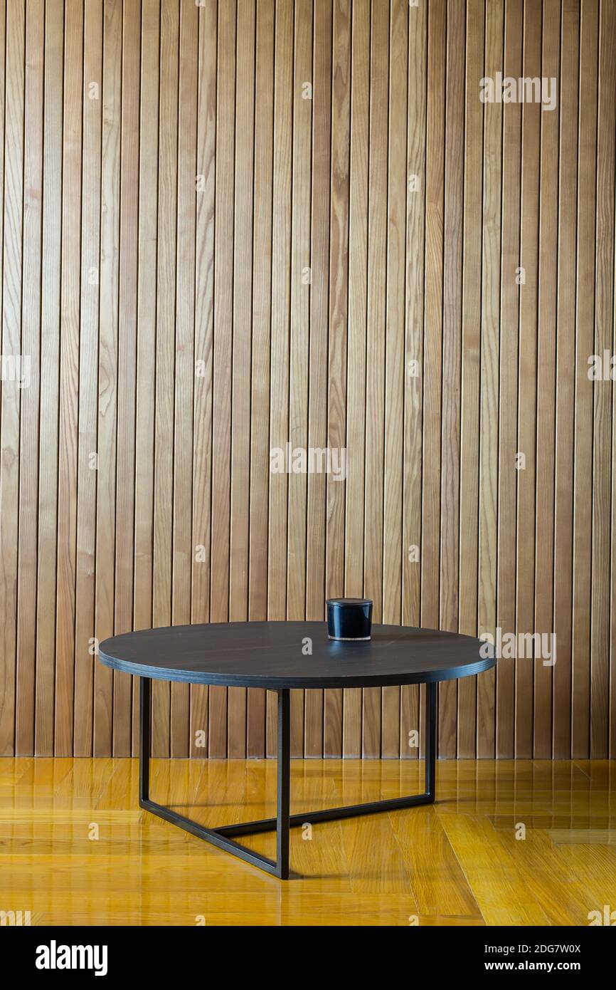 Black table with box Stock Photo - Alamy