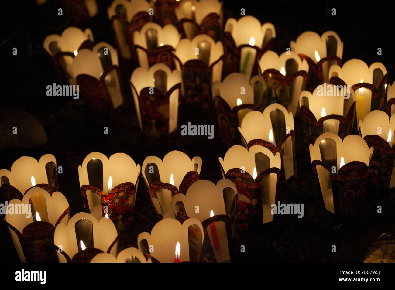 People gather at the Park Way avenue in Bogota to light candles on the ...
