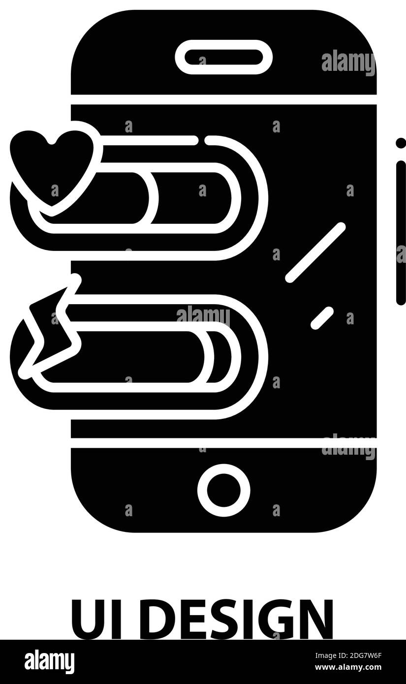 ui design icon, black vector sign with editable strokes, concept ...