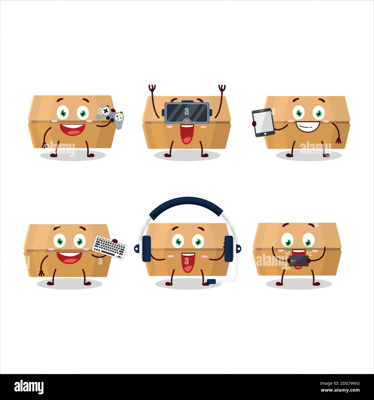 Food pack cartoon character are playing games with various cute ...