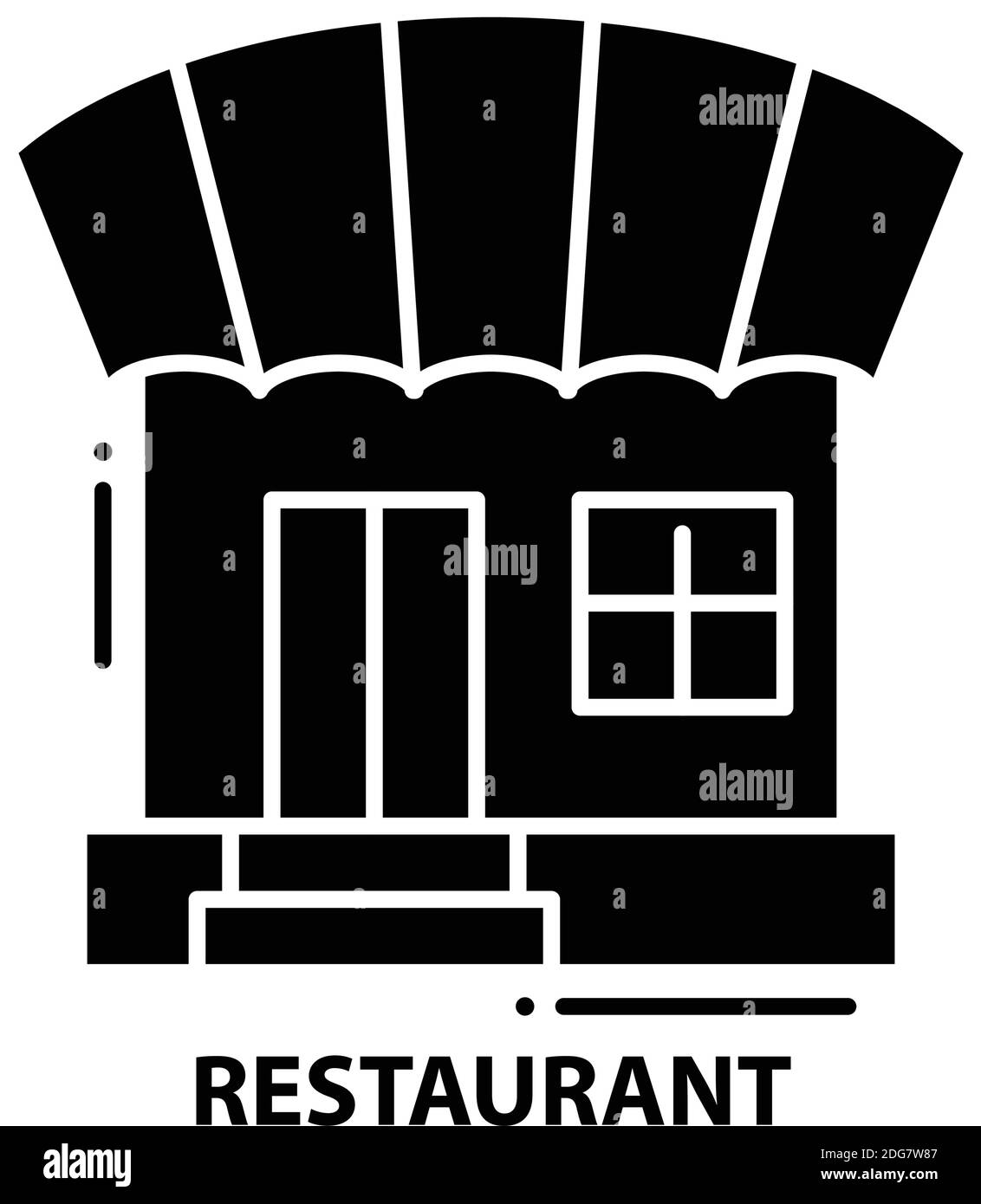 restaurant icon, black vector sign with editable strokes, concept ...