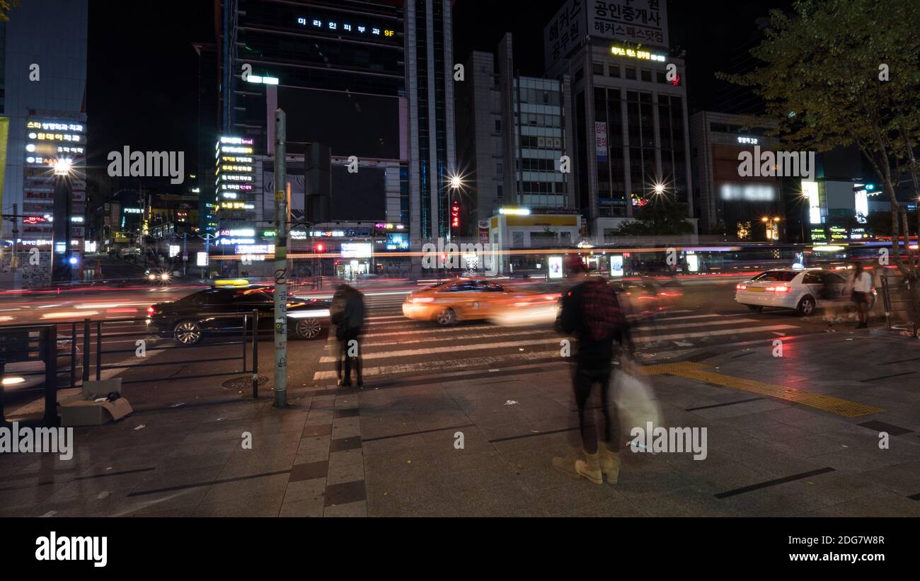 Night view of city traffic in Seoul, South Korea Stock Photo - Alamy