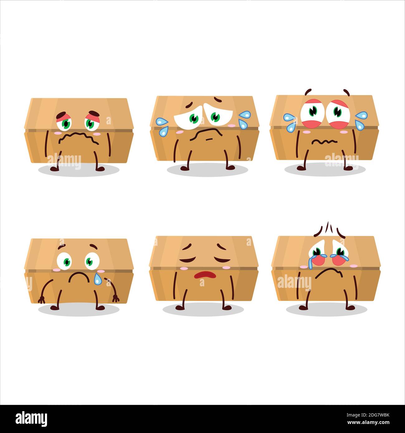 Food pack cartoon character with sad expression. Vector illustration ...