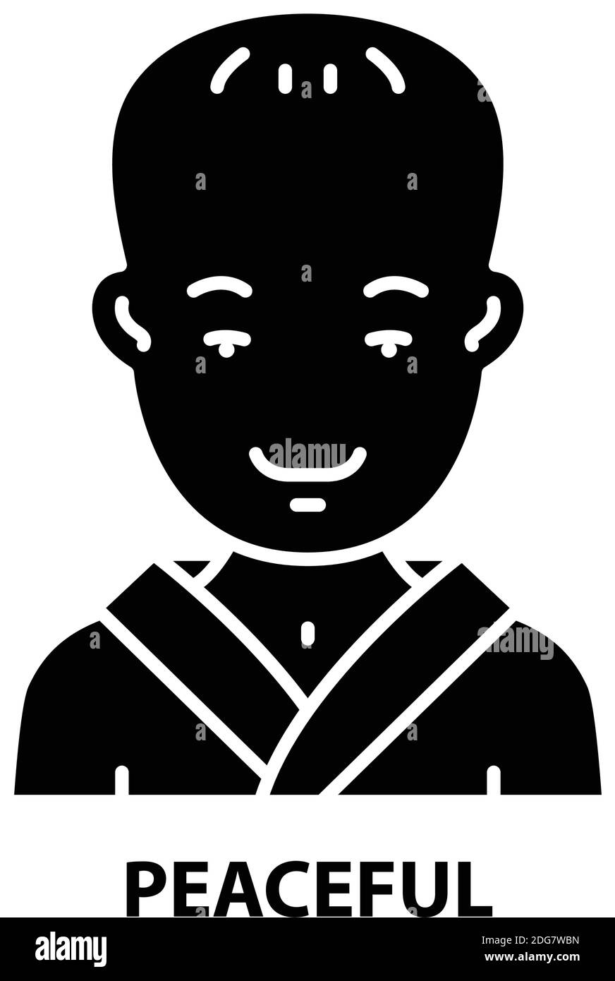 peaceful icon, black vector sign with editable strokes, concept ...