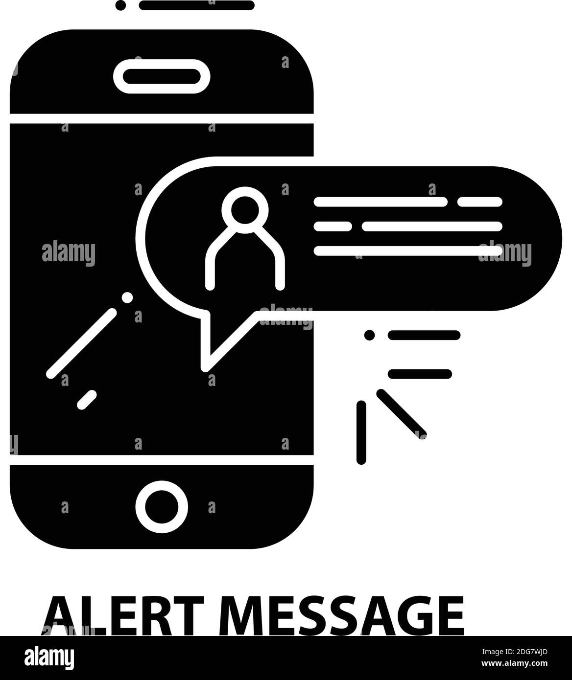 alert information message icon, black vector sign with editable strokes ...