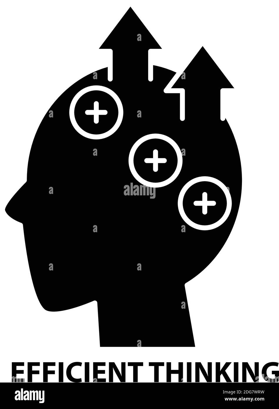 efficient thinking icon, black vector sign with editable strokes ...