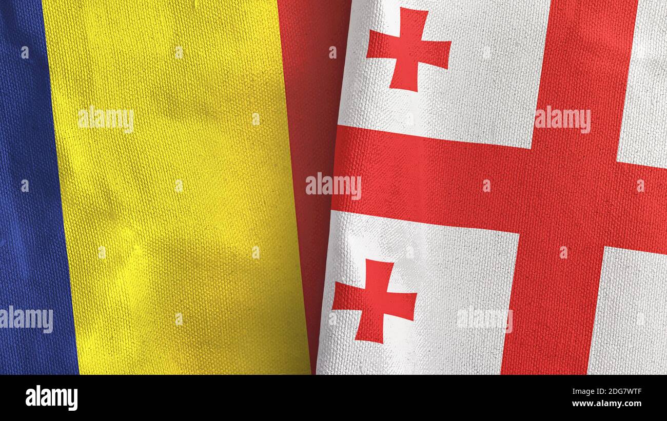 Georgia and Chad two flags textile cloth 3D rendering Stock Photo - Alamy