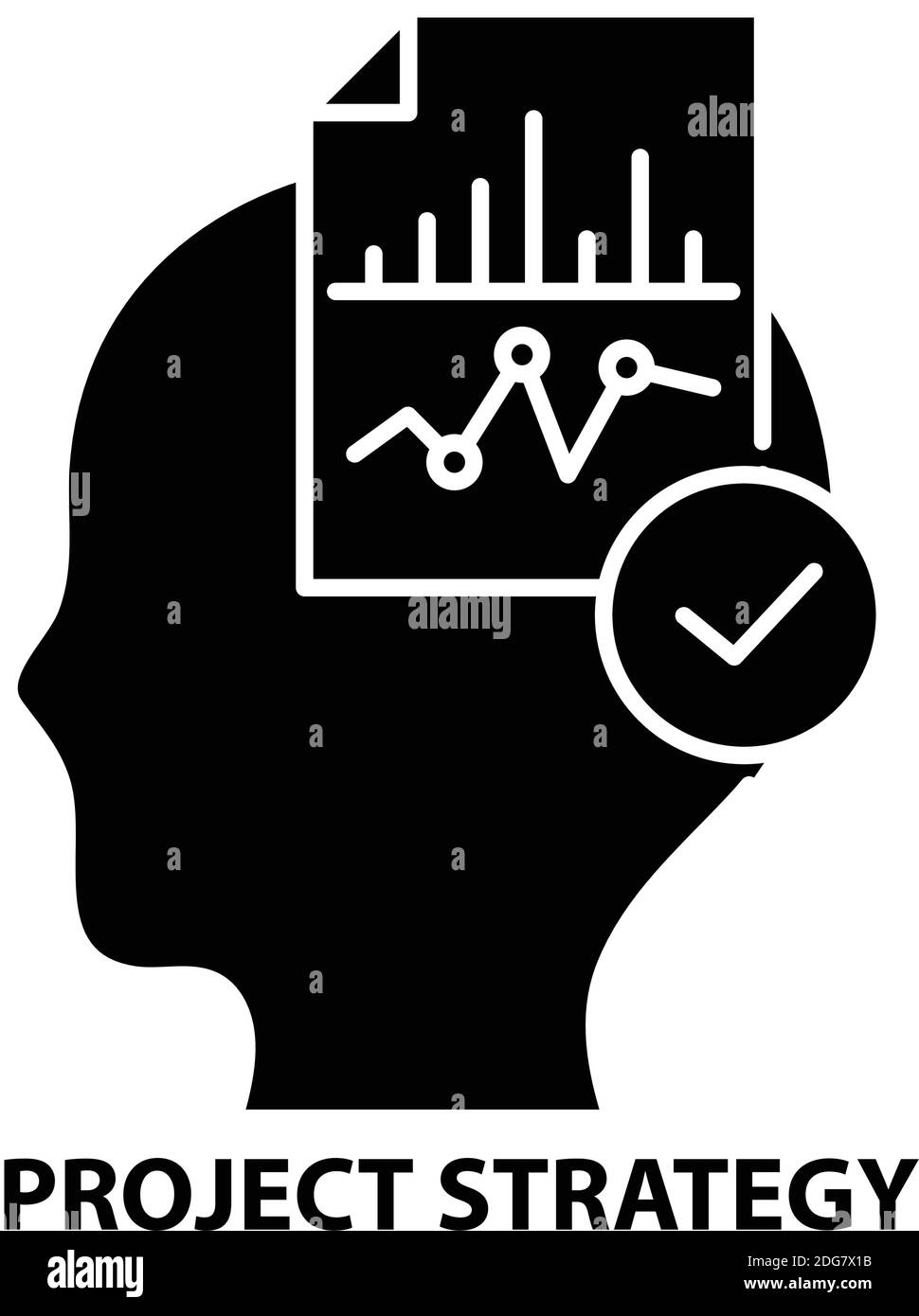 project management strategy icon, black vector sign with editable ...